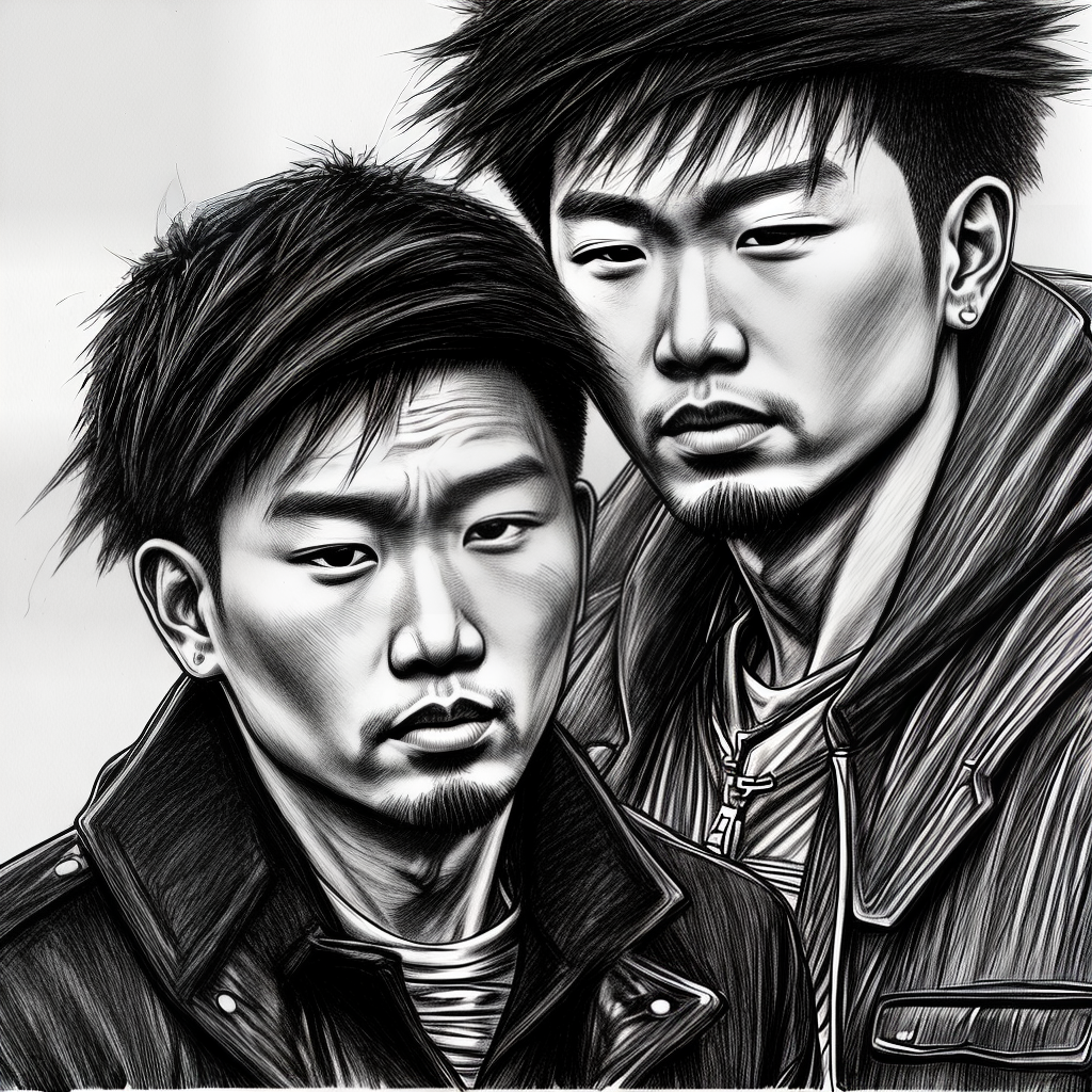 ONE ASIAN RAPPER SITING IN THE CAR WITH WOMANS. CLOSE-UP. FRONT VIEW ...