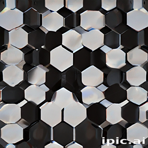 A Close-Up of Shiny Hexagonal Patterns Reflecting Light and Shadows.