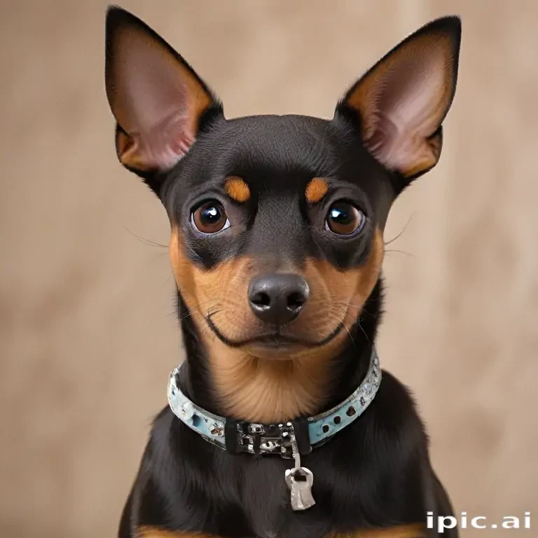 Charming Portrait of a Playful Miniature Pinscher with Expressive Eyes