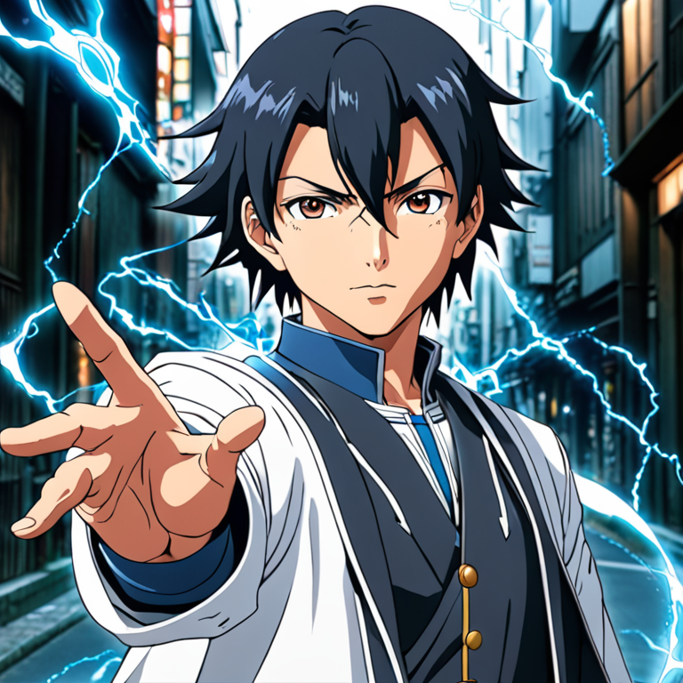 An anime character using magical powers