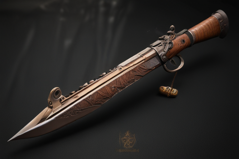 Intricately Designed Vintage Sword with Ornate Handle and Unique Blade
