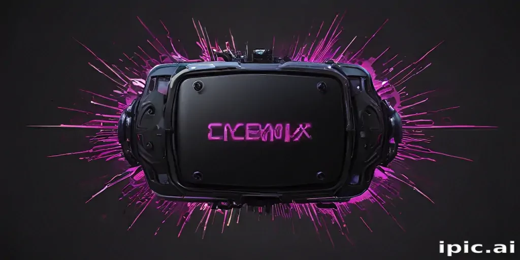 Futuristic Cyberpunk Device with Vibrant Pink Energy Burst Background ...