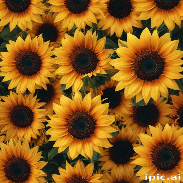 A Bright and Cheerful Display of Vibrant Sunflowers in Full Bloom.