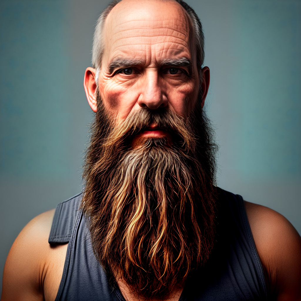 Bearded face old man