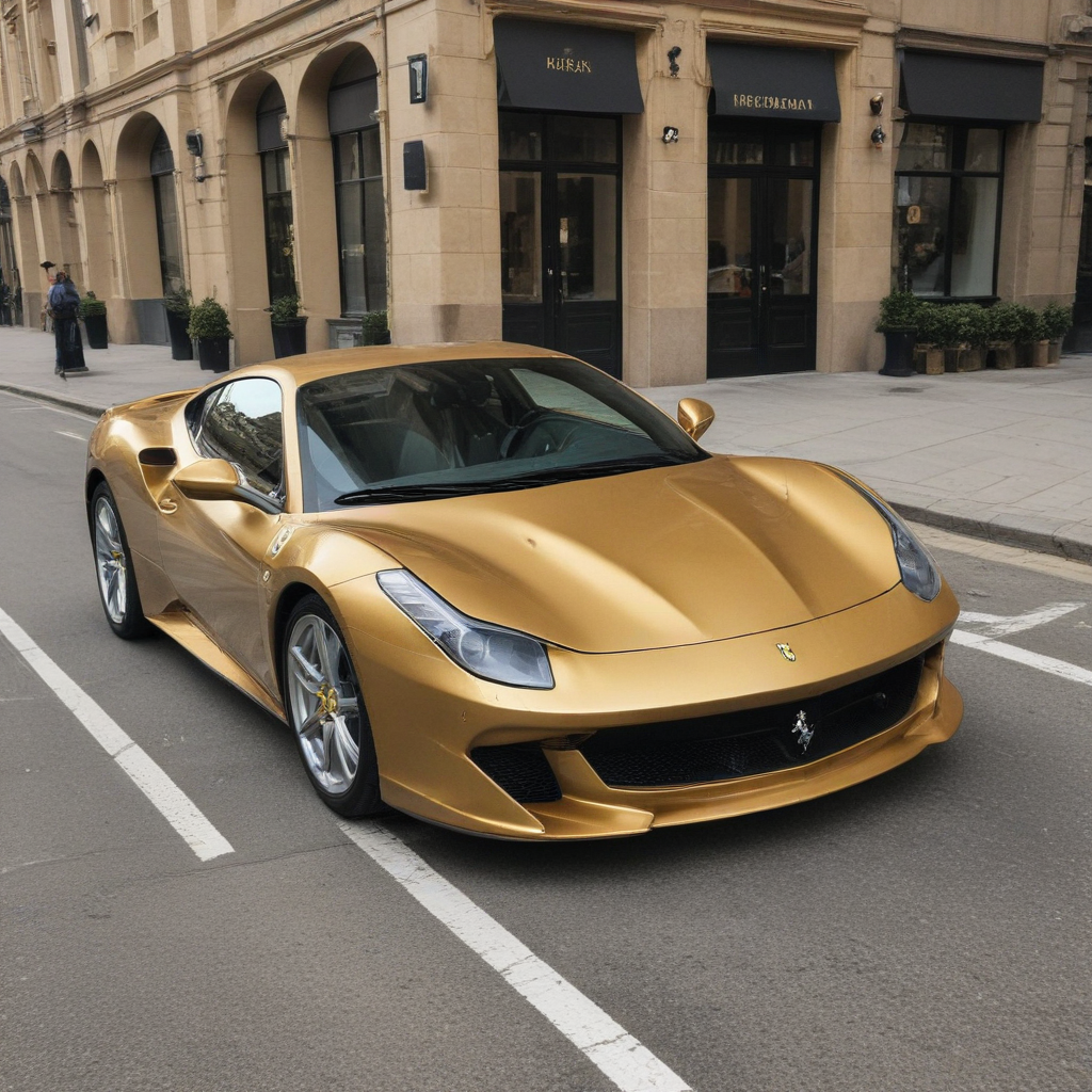 Gold Ferrari