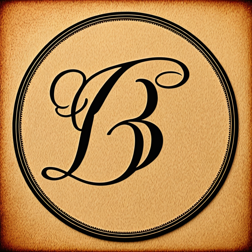 The cursive letter B engraved in a cirkel
