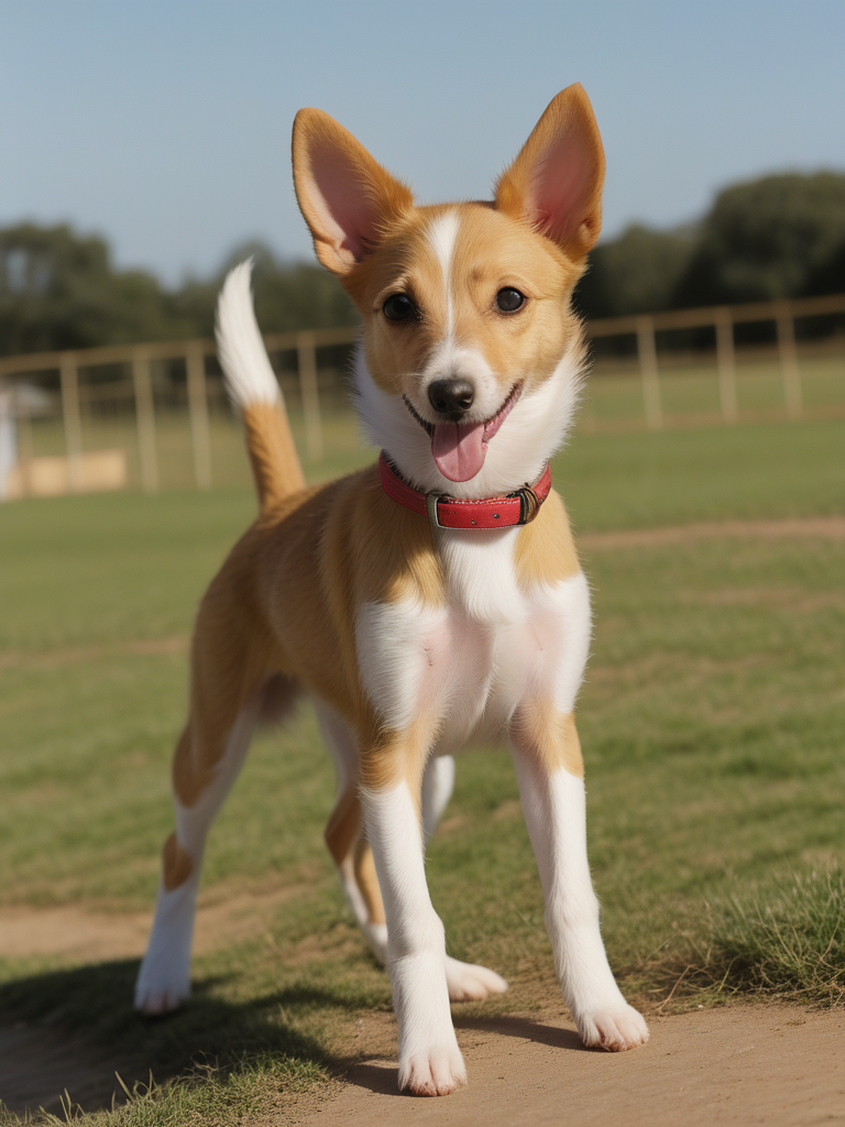 Happy Corgi Puppy Playfully Enjoying a Sunny Day at the Park