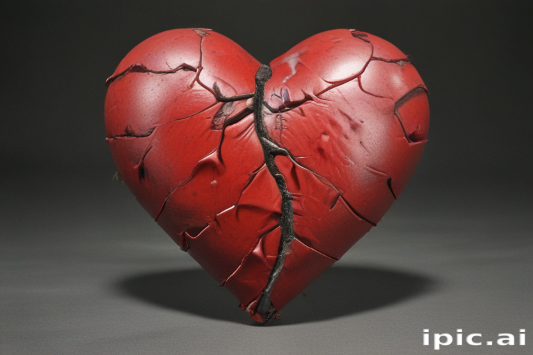 Beautifully Broken Heart Symbolizing Pain, Healing, and Emotional ...