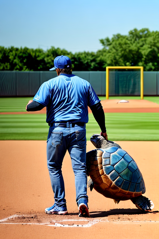 turtle playing baseball