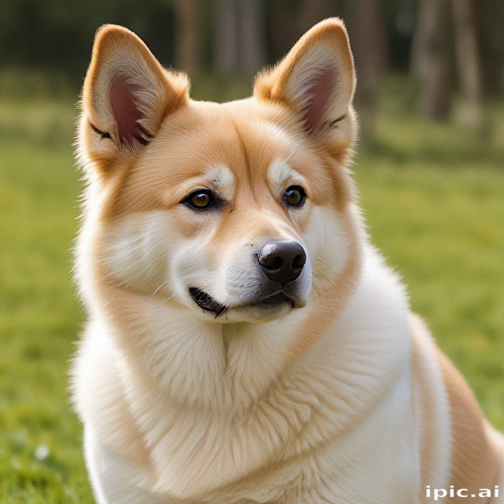 A Beautiful Dog with Fluffy Fur Enjoying a Sunny Day Outdoors.