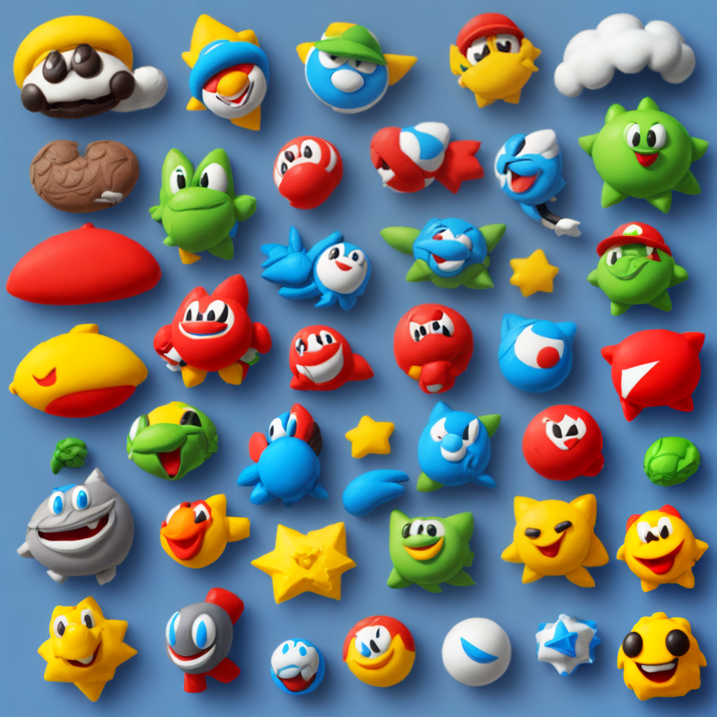 All the various nintendo characters standing around each other with ...