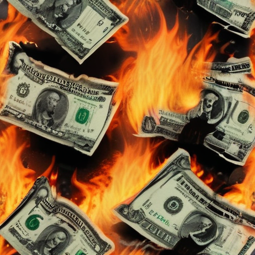 money on fire