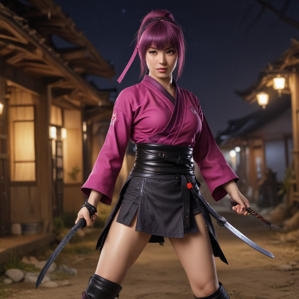 Beautiful realistic kunoichi Ayane from Dead or Alive in tattered ...
