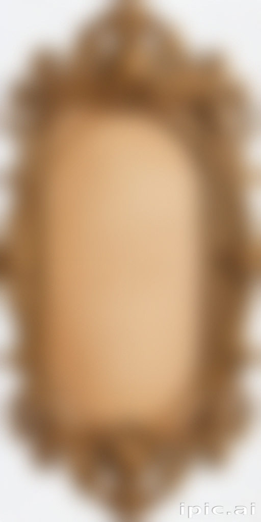 A Decorative Vintage Mirror with Intricate Frame and Soft Reflections.