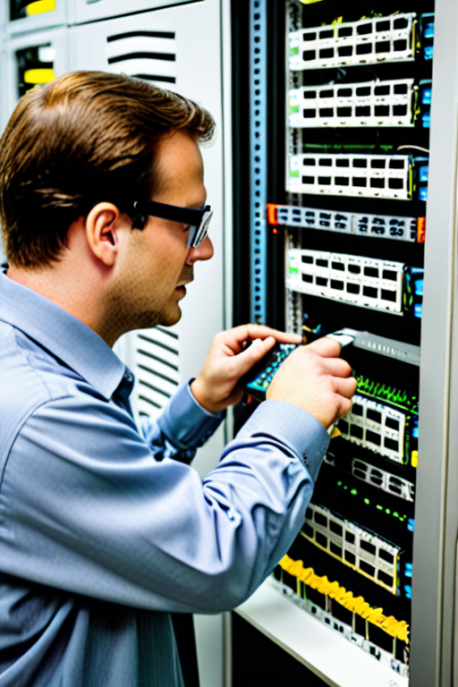 iNFORMATION TECHNOLOGY PROFESSIONAL WORKING ON INSTALLING A NETWORK ...
