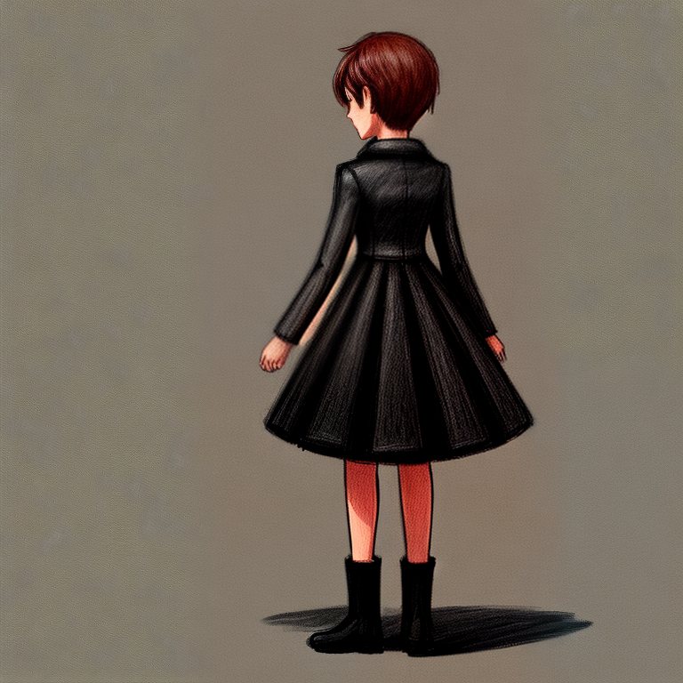 a simple black sketch 2d character full body with white back ground
