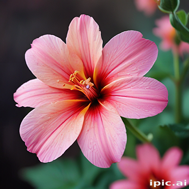 A Beautiful Pink Flower Blooming with Delicate Petals and Vibrant Colors