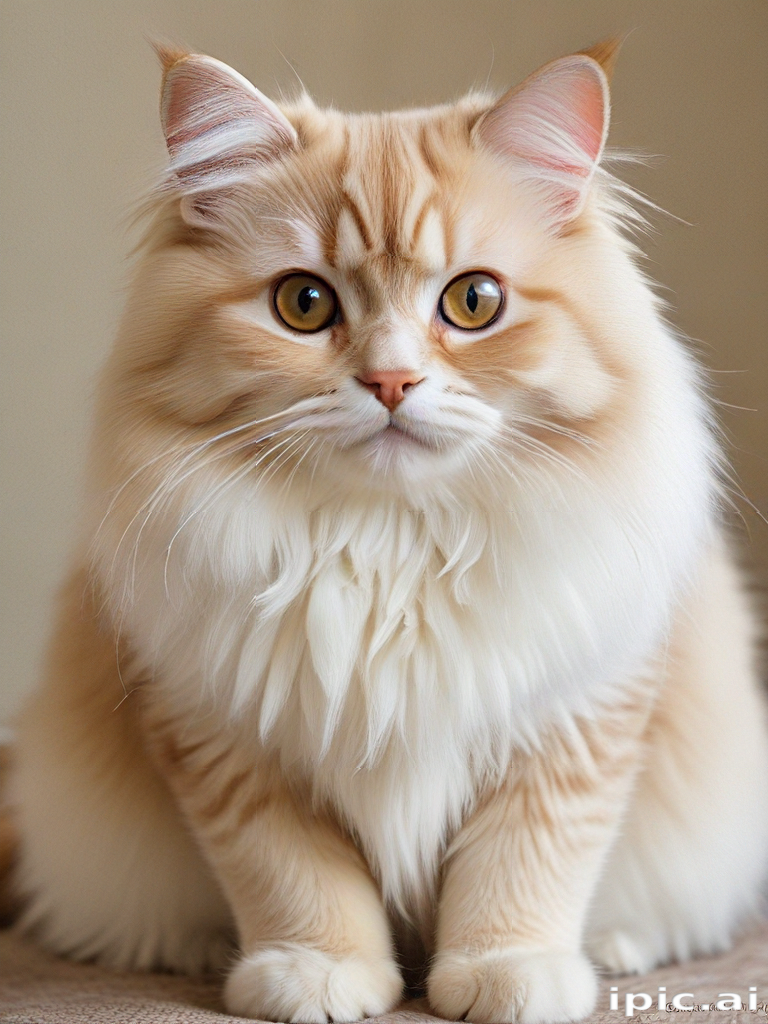 Adorable Fluffy Cat with Beautiful Coat and Expressive Golden Eyes