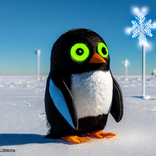 Cyberpunk version of Tux the linux penguin in front of a NixOS ...