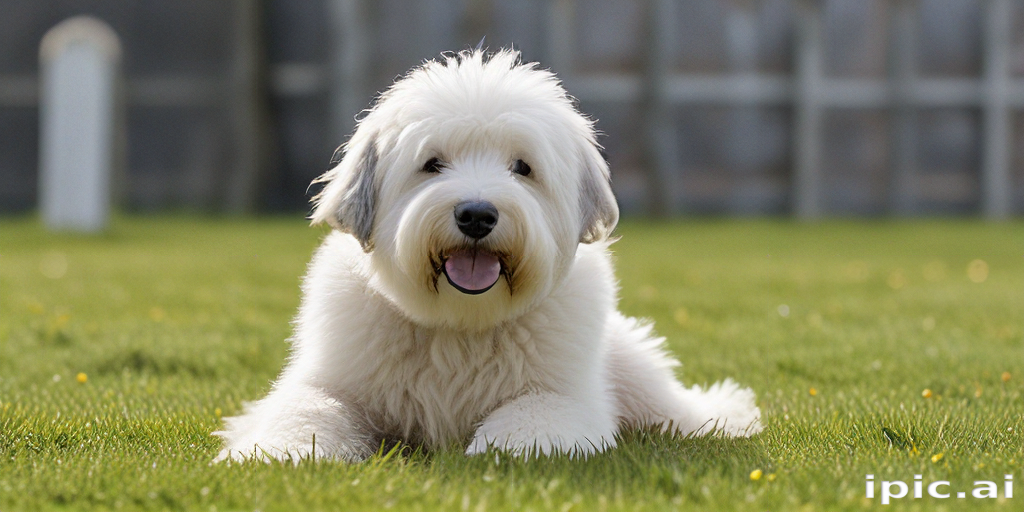 A Happy, Fluffy Dog Enjoying a Sunny Day in the Park.