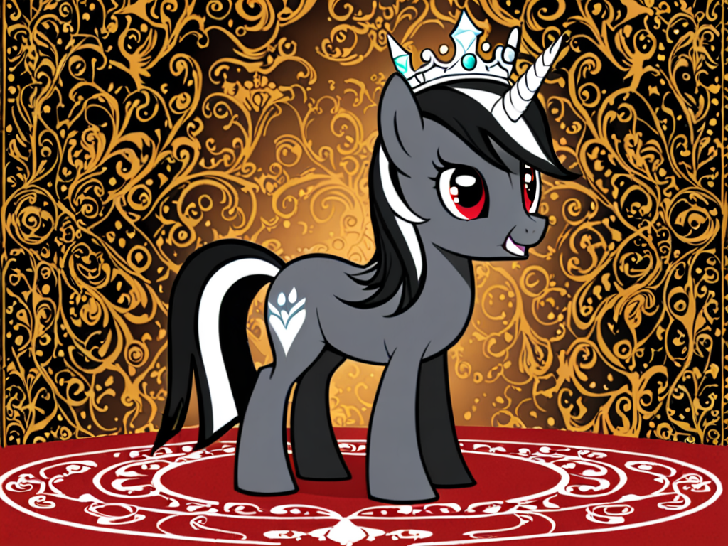 mlp g4 style mare dark alicorn, princess, crown, white markings on face ...