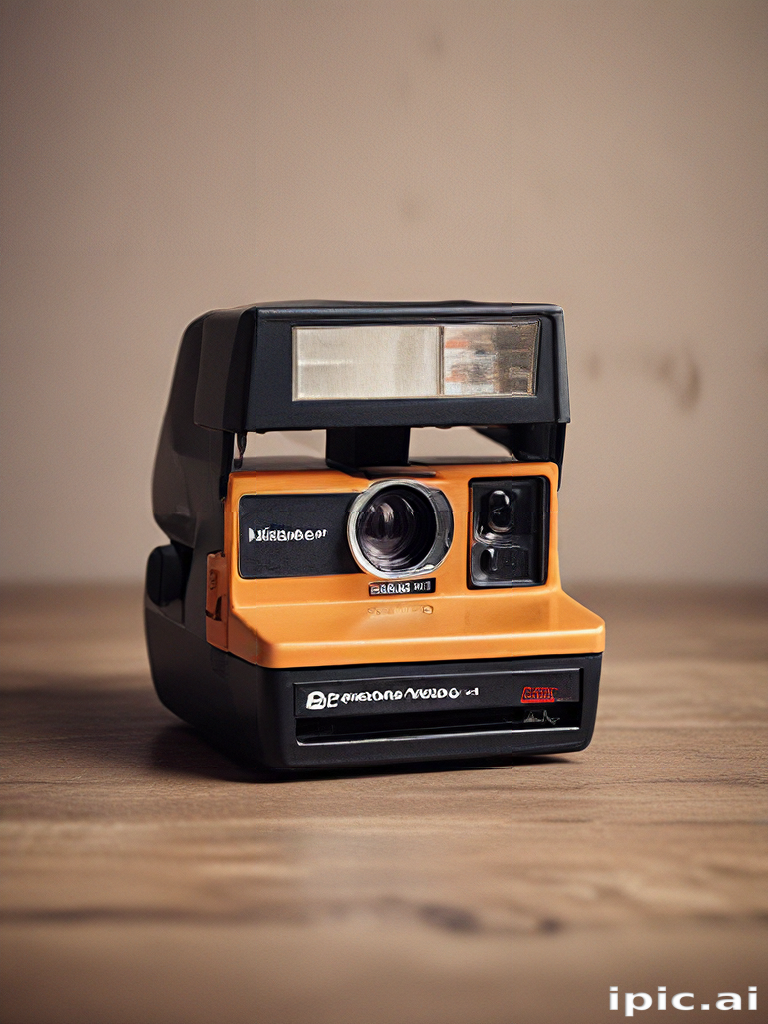 Vintage Instant Camera with Flash: A Nostalgic Piece of Photography History