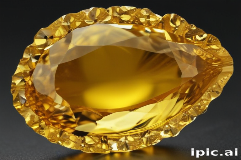 A Stunning Yellow Gemstone Sparkling with Radiance and Intricate Facets