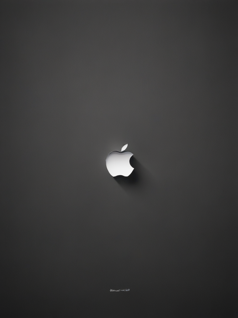 Minimalist Design Featuring a Shiny Apple Logo on a Dark Background