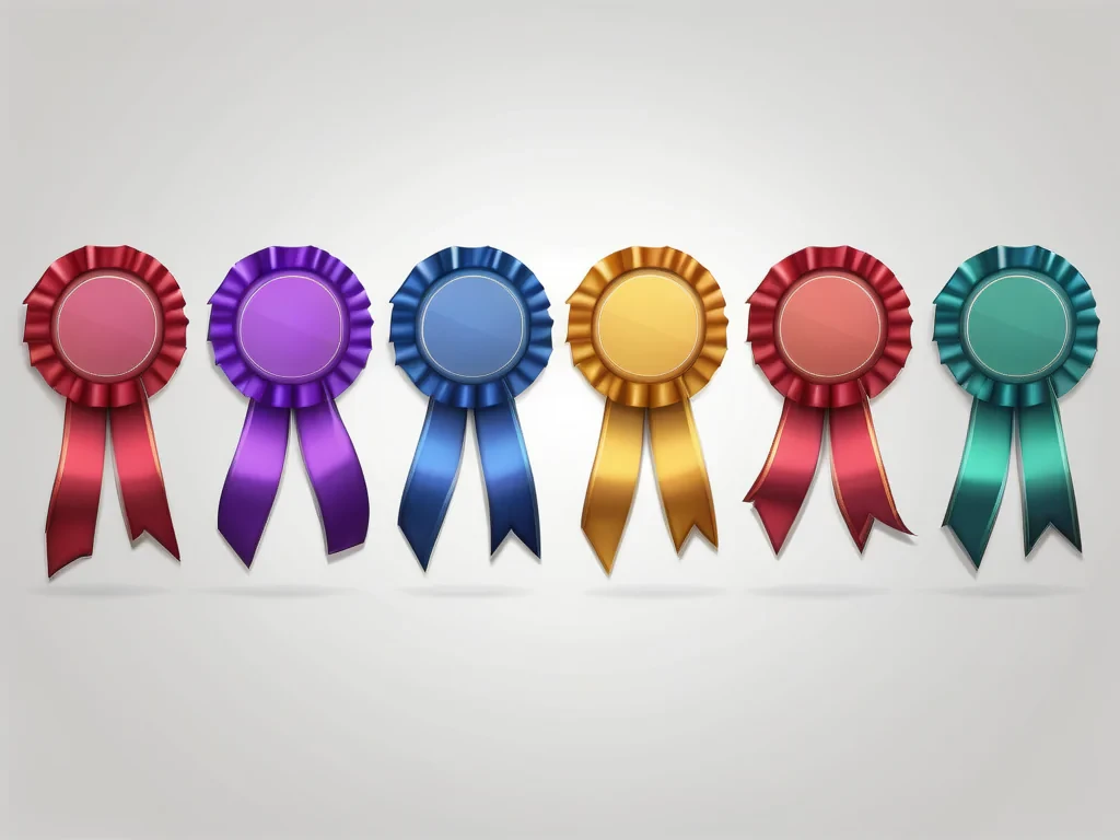 Colorful Award Ribbons Representing Achievements and Honors in Various ...