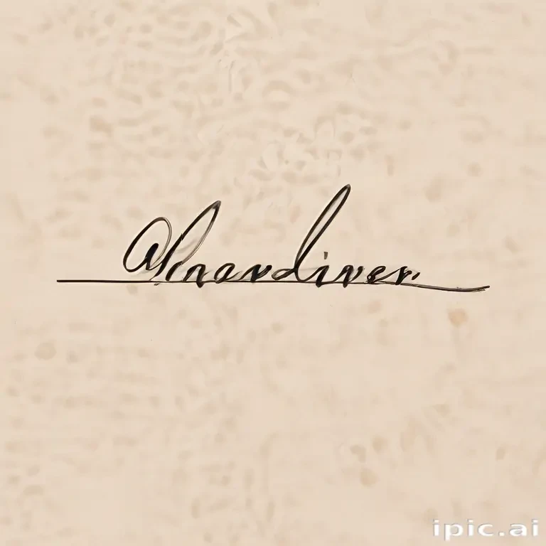 Elegant Handwritten Signature in Calligraphy on a Soft Textured Background