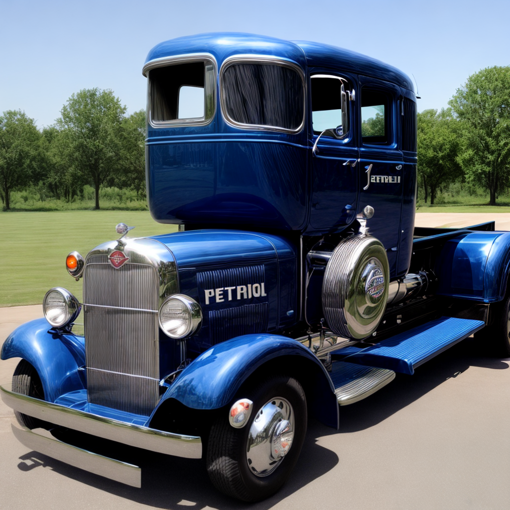art deco Peterbilt truck, wide view