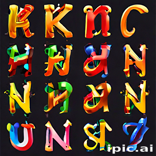 Colorful and Playful Alphabet Letters Styled with Vibrant Liquid Effects