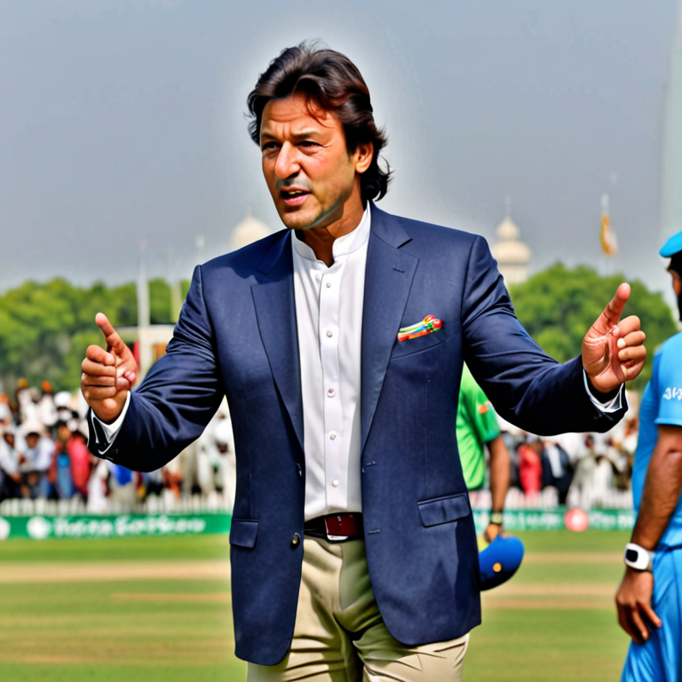 Pakistani Politician and Cricketer Imran Khan in Chee's styled cap and ...