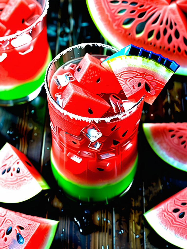 Refreshing Watermelon-Themed Drinks with Colorful Garnishes and Juicy ...