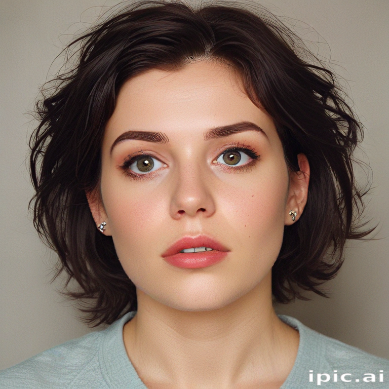 Natural Beauty: Captivating Portrait of a Young Woman with Short Hair
