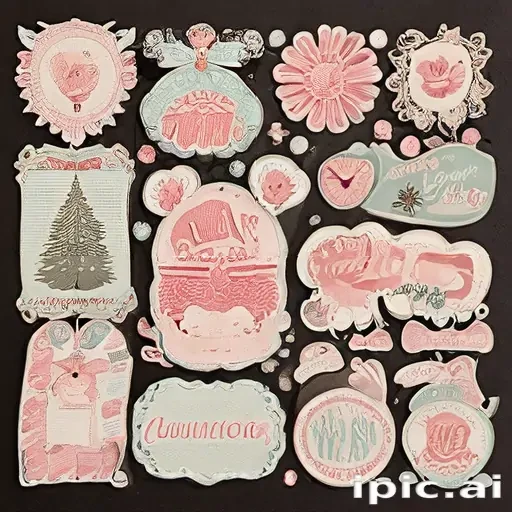 Colorful Collection of Decorative Stickers Featuring Whimsical Designs ...