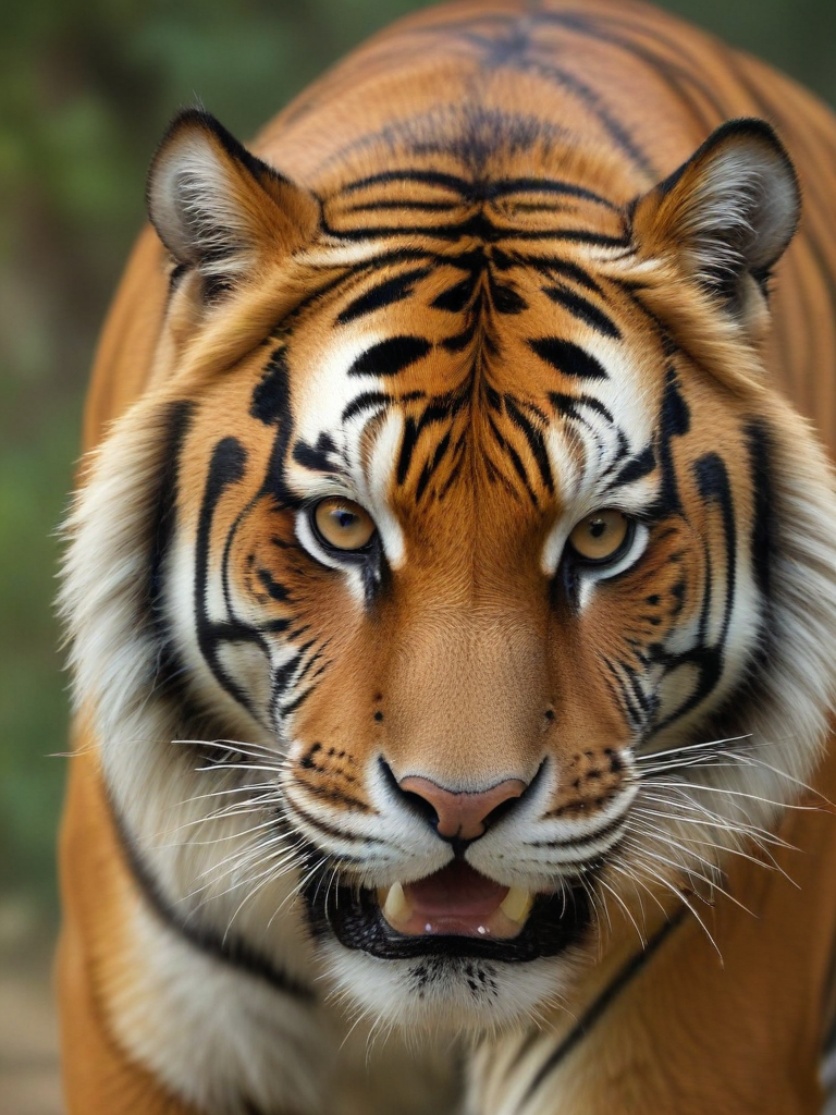 Majestic Tiger Staring Intensely, Showcasing Striking Orange and Black ...