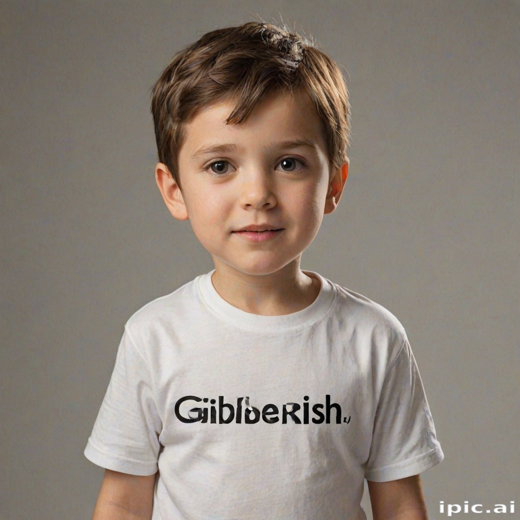 Young Child Smiling While Wearing a Gibblerish Graphic T-Shirt
