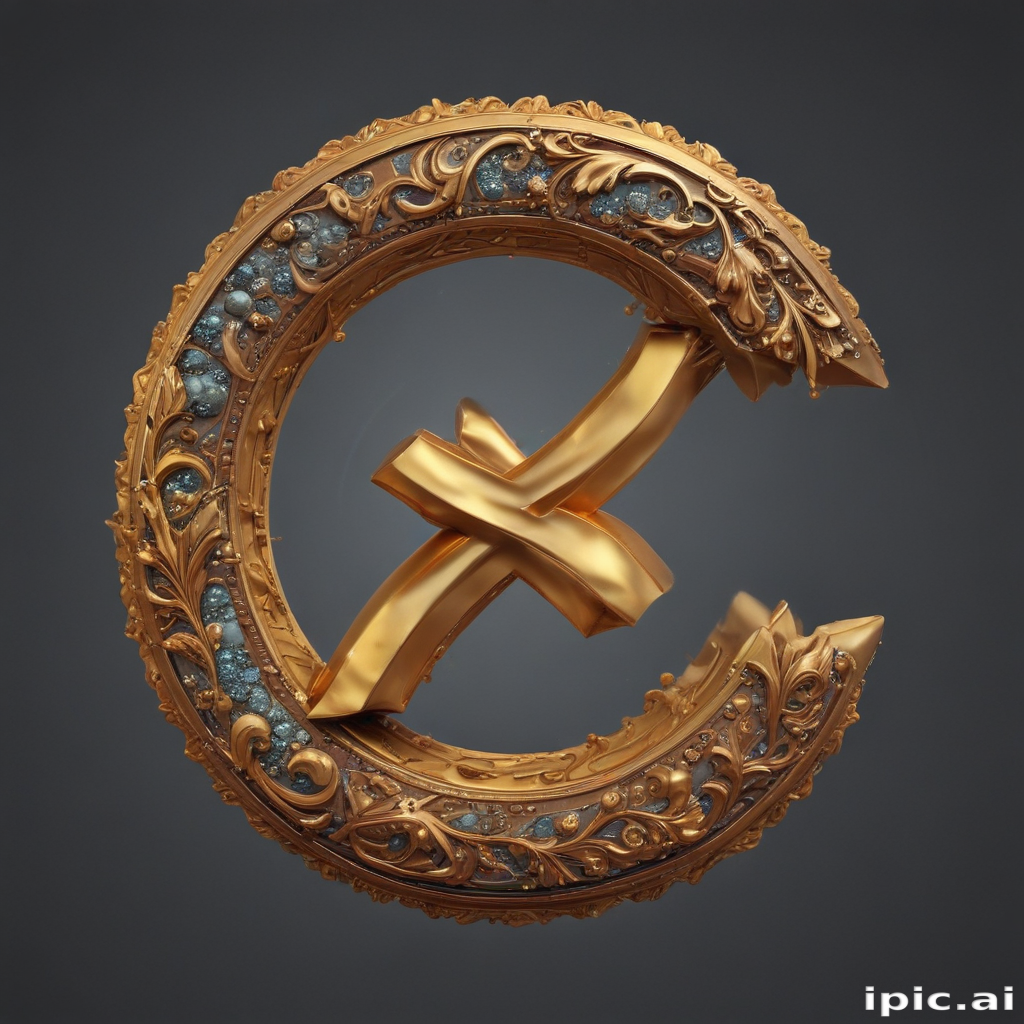 Intricately Designed Golden Letter C with Decorative Floral Patterns ...