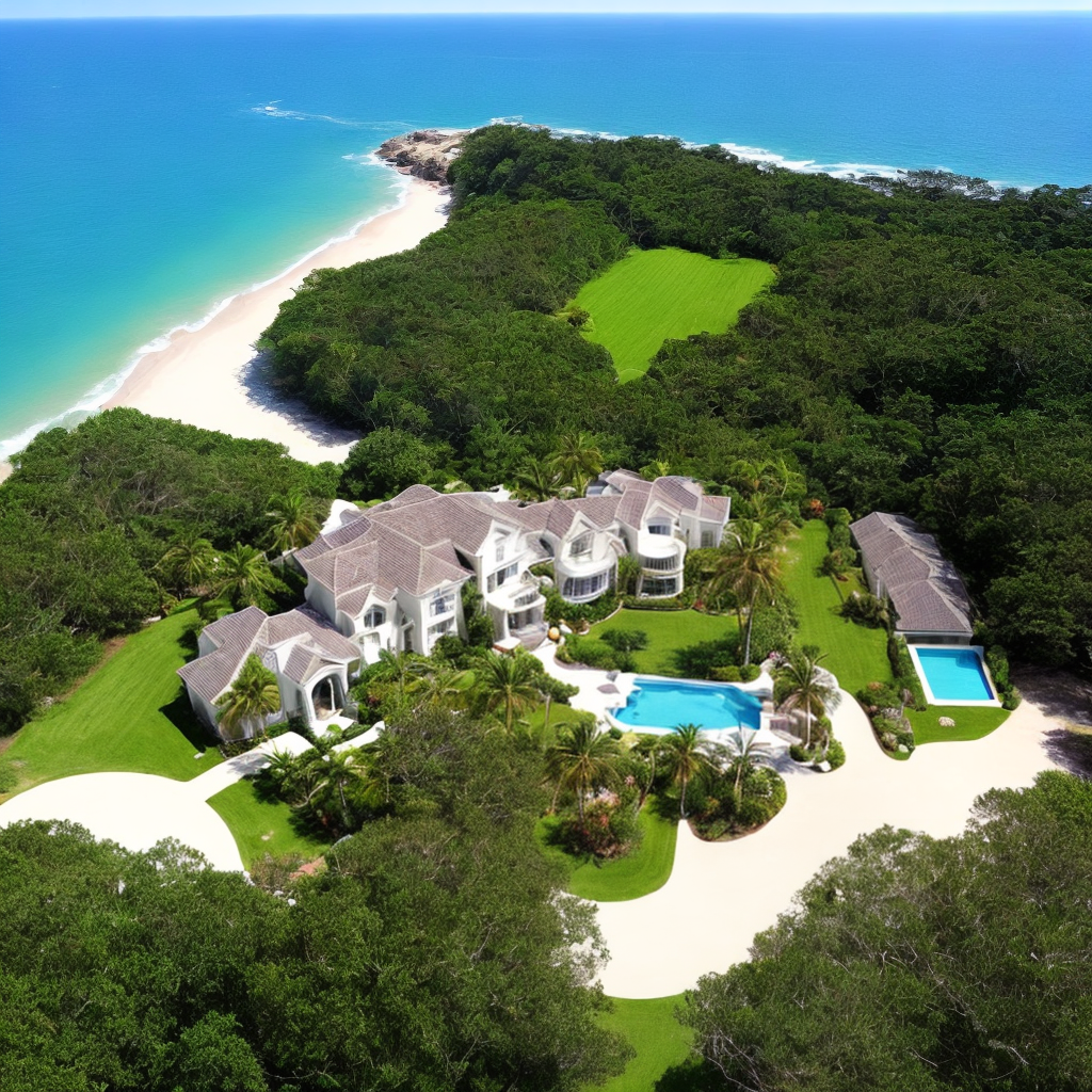 luxury house with ocean