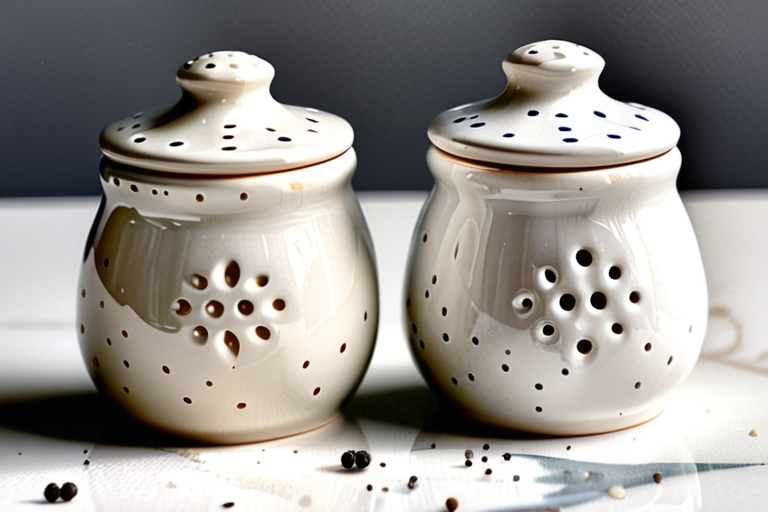 Decorative Ceramic Spice Jars with Lids and Air Holes for Seasoning.