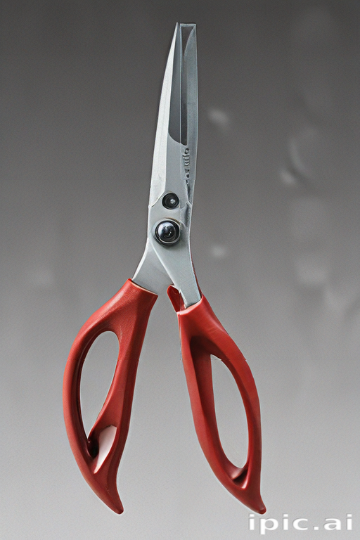 High-Quality Scissors with Ergonomic Red Handles for Precision Cutting ...