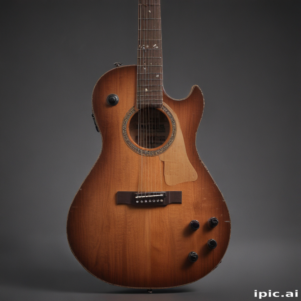 Beautifully Crafted Acoustic-Electric Guitar with Rich Wood Finish and ...
