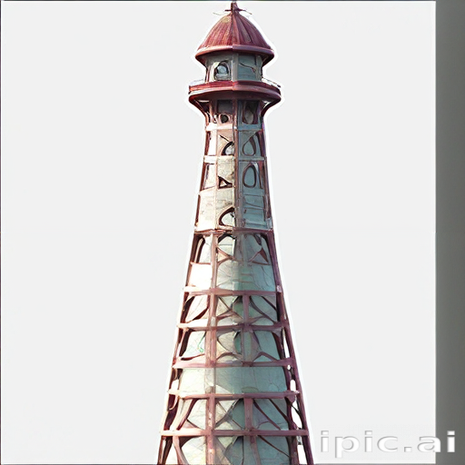 Iconic Tower Structure with Distinctive Red Roof and Intricate Design ...