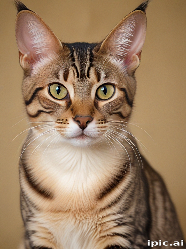 Majestic and Strikingly Beautiful Cat Posing for a Close-Up Portrait