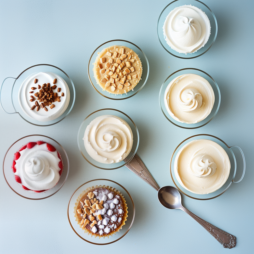 A Colorful Array of Delicious Desserts in Elegant Glass Bowls on Display