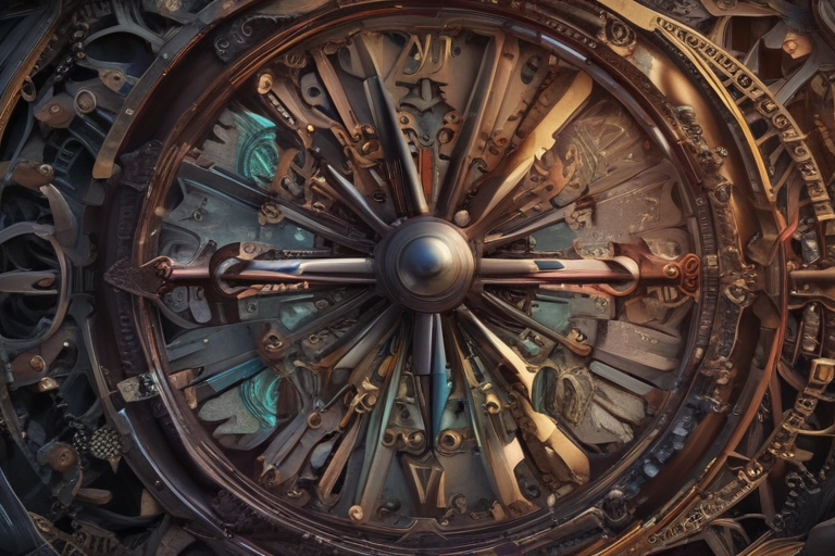 Intricate Clock Mechanism Showcasing Detailed Gears and Artistic Design ...