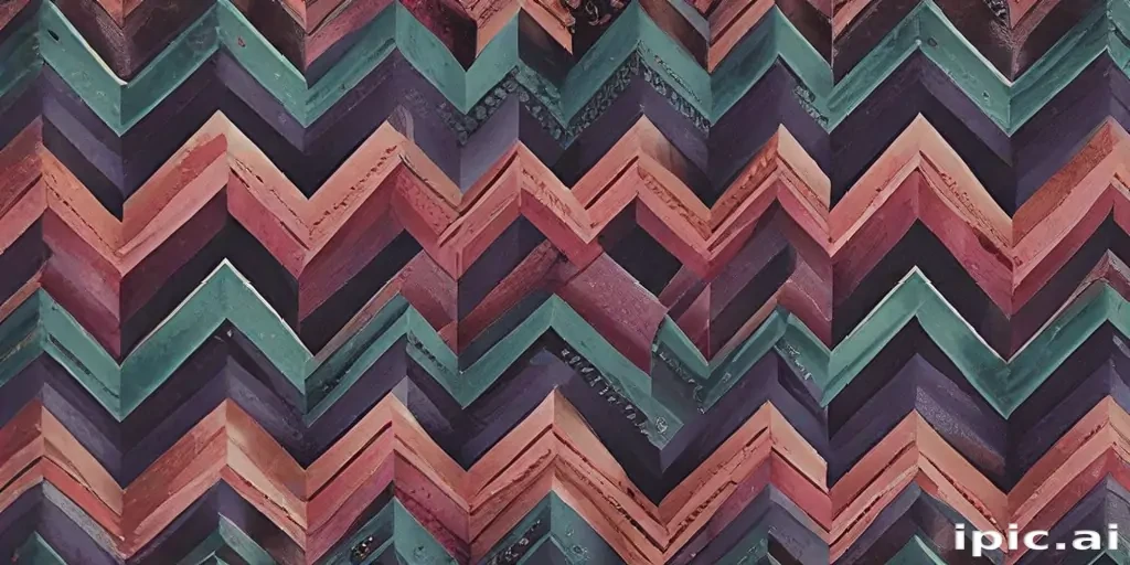 Colorful Zigzag Pattern Featuring Various Shades and Textures in Layers