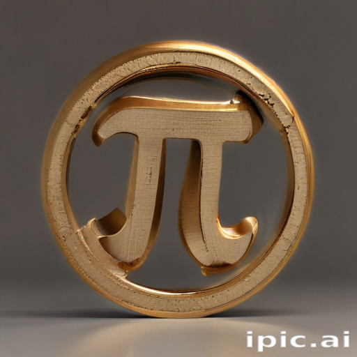Elegant Golden Pi Symbol Crafted with Intricate Details and Design