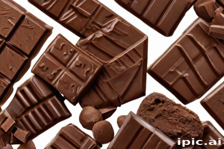 A Delicious Assortment of Various Types of Chocolate Pieces and Bars